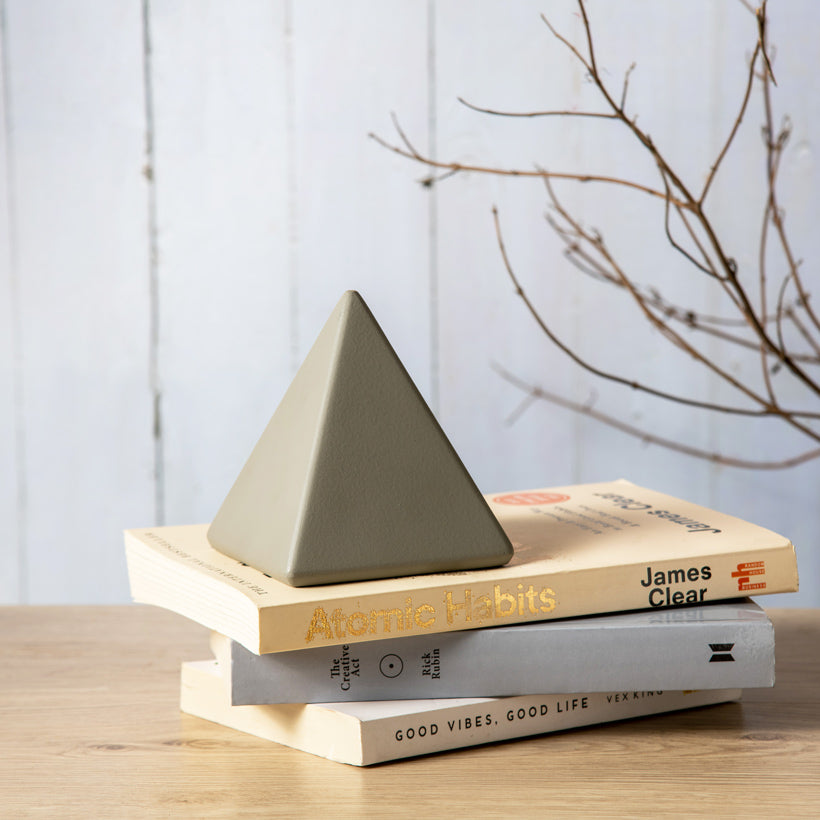 ESQ Living Concrete Pyramid Decorative Accent - Dark Grey | Modern Quests