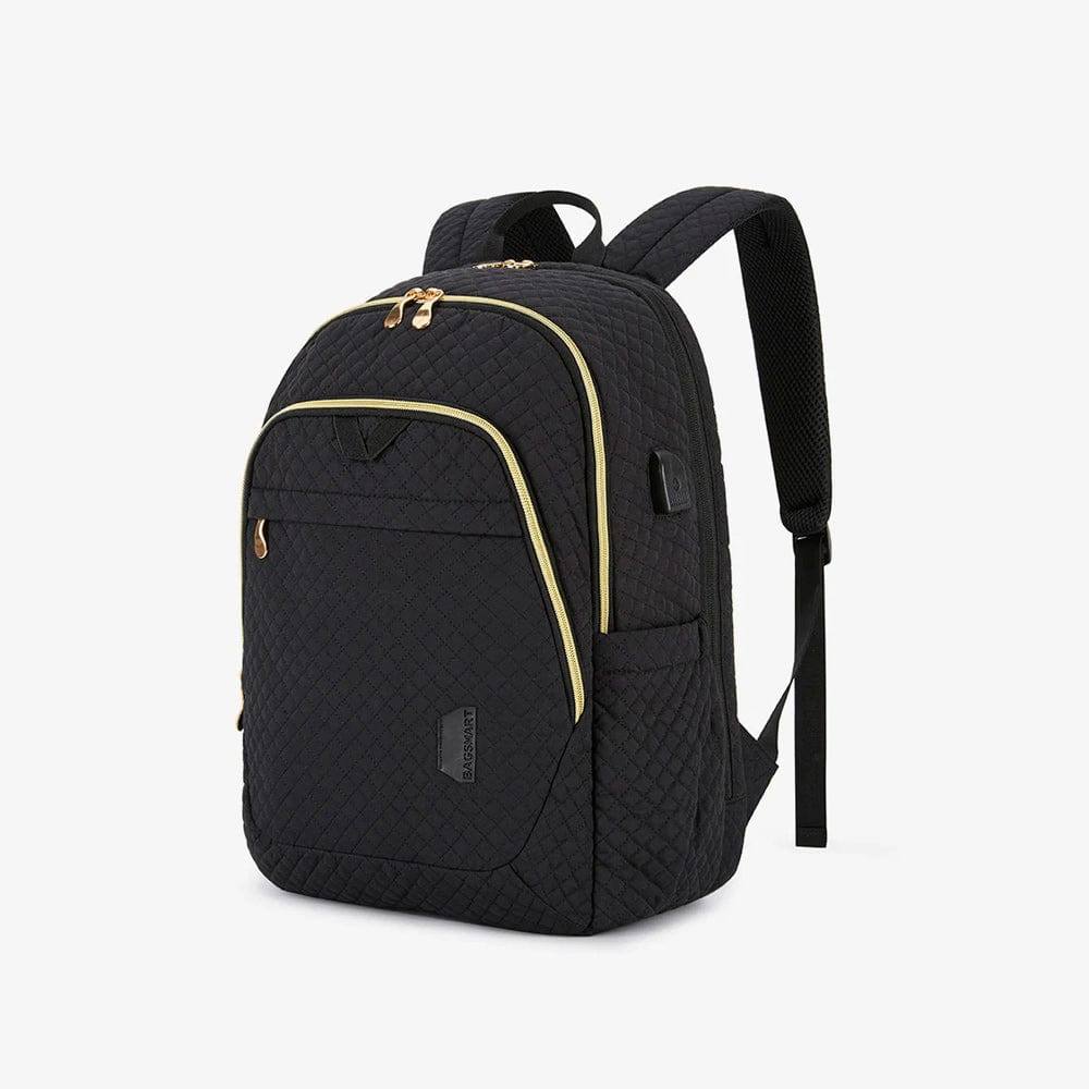 Bagsmart Chevron Laptop Backpack - Black | Modern Quests