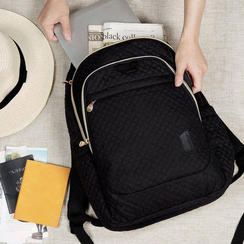 Bagsmart Chevron Laptop Backpack - Black | Modern Quests