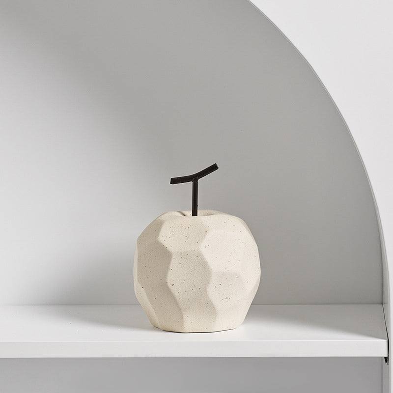 Enhabit Apple Faceted Sculpture - Beige – Modern Quests