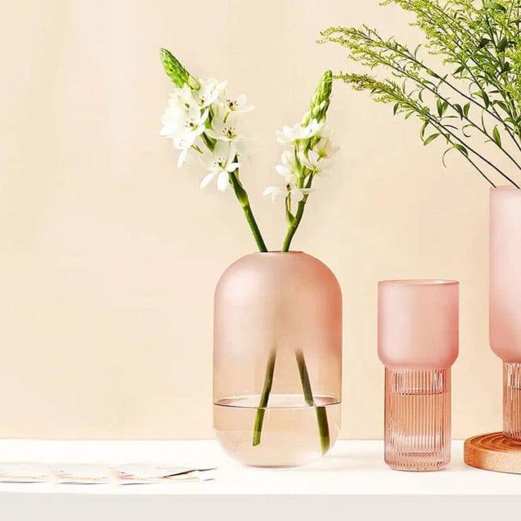 Light Pink Frosted Glass Vase Set Of 2 Ikea Frosted Pink Light Pink