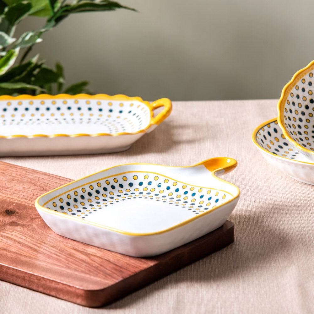 Enhabit Tuscan Dotted Square Serving Pan | Modern Quests