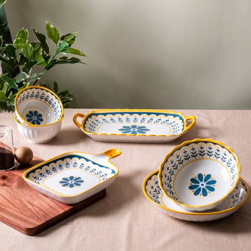 Enhabit Tuscan Floral Rectangular Serving Pan | Modern Quests