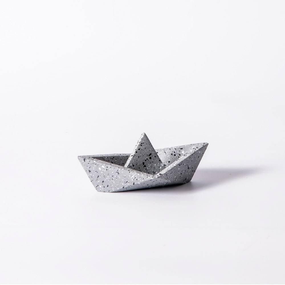 ESQ Living Concrete Boat Paperweight - Speckled Grey | Modern Quests