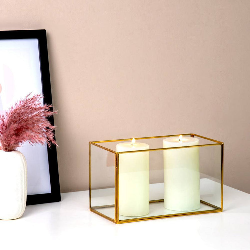 ESQ Living Rectangular Glass Box Medium - Gold | Modern Quests