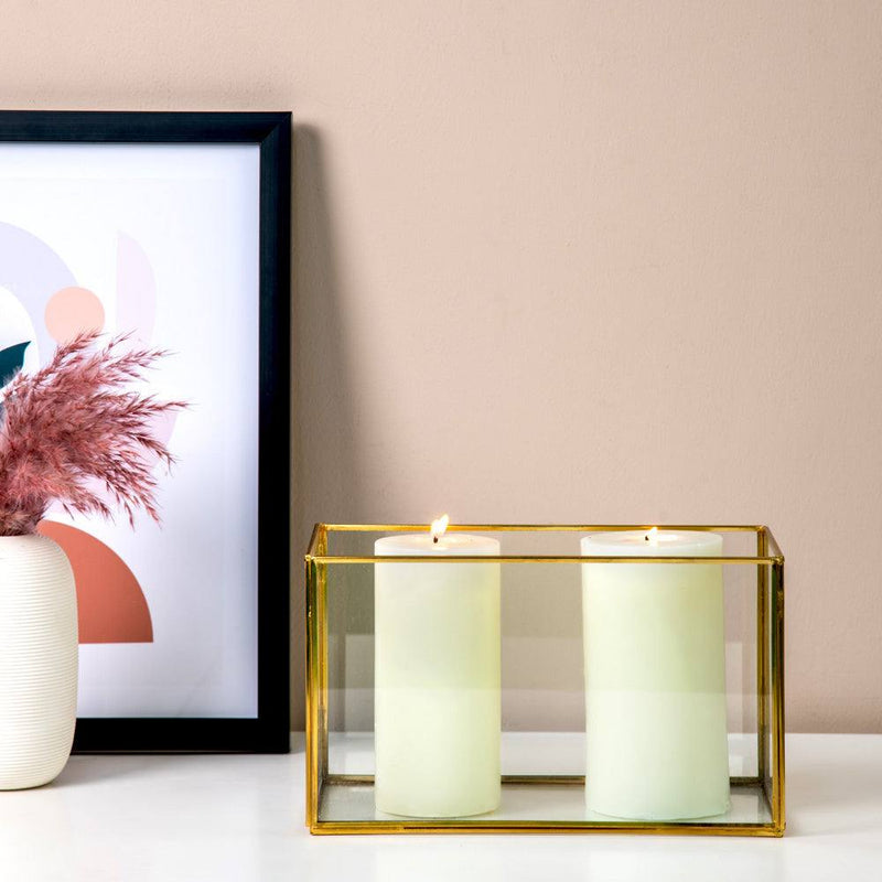 ESQ Living Rectangular Glass Box Medium - Gold | Modern Quests
