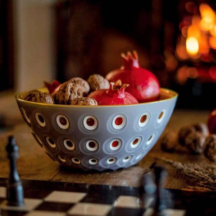 Guzzini Italy Le Murrine Bowl XL - Grey and Yellow | Modern Quests