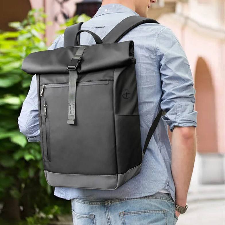 Inateck Roll Top Laptop Backpack - Black | Modern Quests