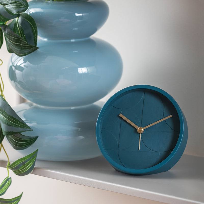 Karlsson Netherlands Echelon Circular Alarm Clock - Dark Blue | Modern ...