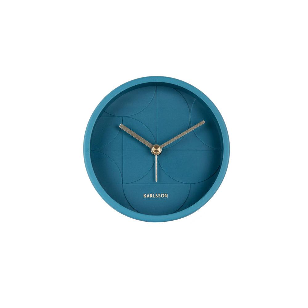 Karlsson Netherlands Echelon Circular Alarm Clock - Dark Blue | Modern ...