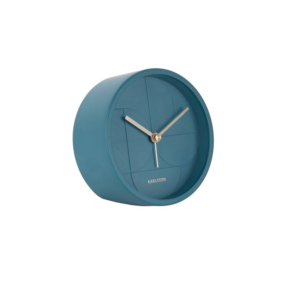 Karlsson Netherlands Echelon Circular Alarm Clock - Dark Blue | Modern ...