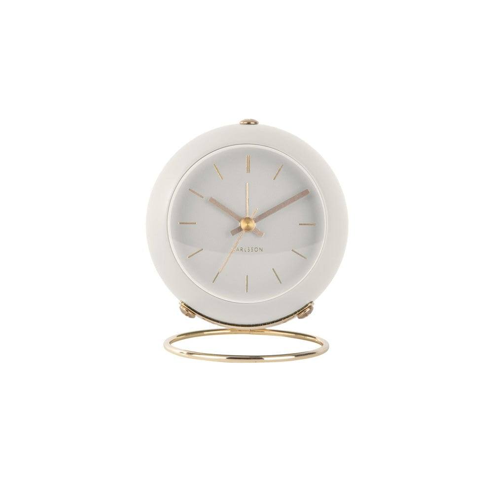 Karlsson Globe Alarm Clock - White – Modern Quests