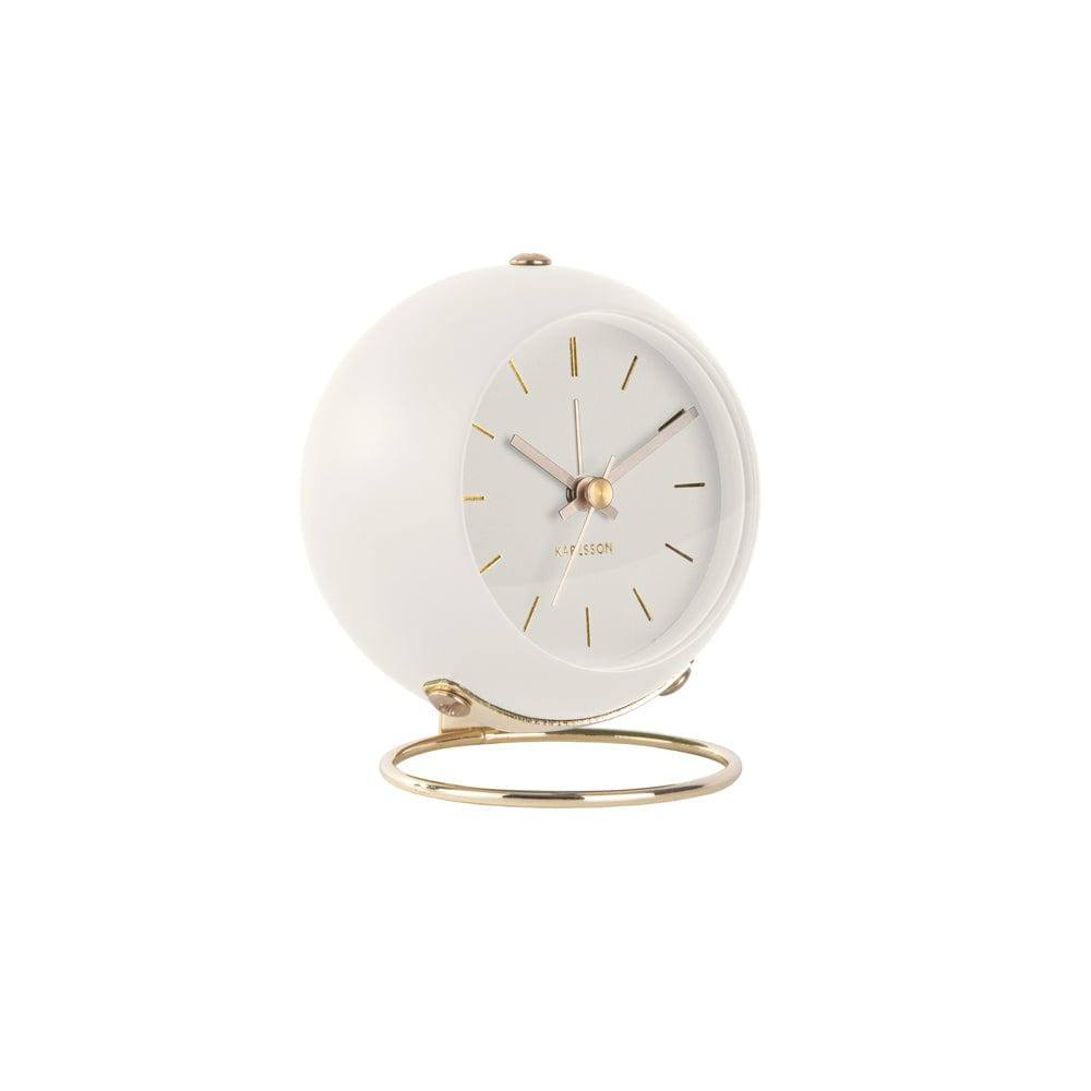 Karlsson Globe Alarm Clock - White – Modern Quests