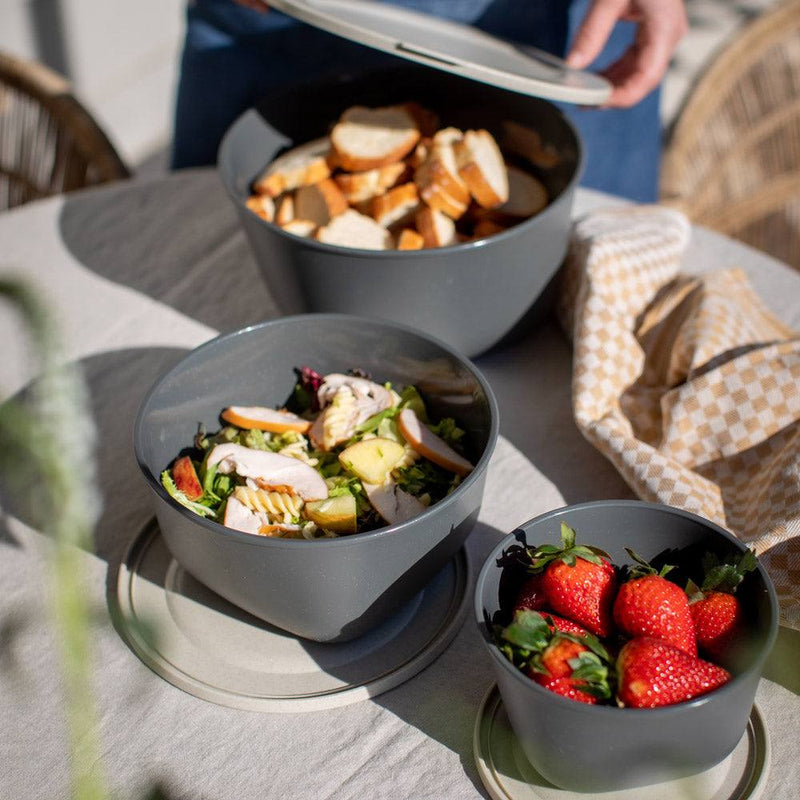 Koziol Germany Stockholm 3-Piece Storage Box Set - Ash Grey | Modern Quests