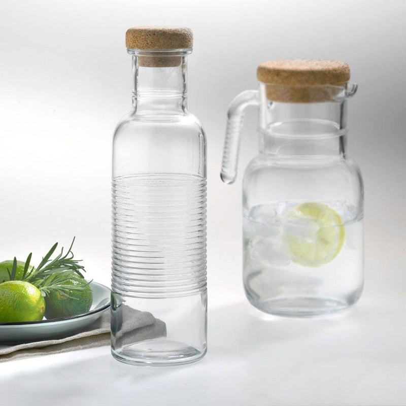 Pasabahce Hoop Glass Bottle with Cork Lid 1000ml | Modern Quests