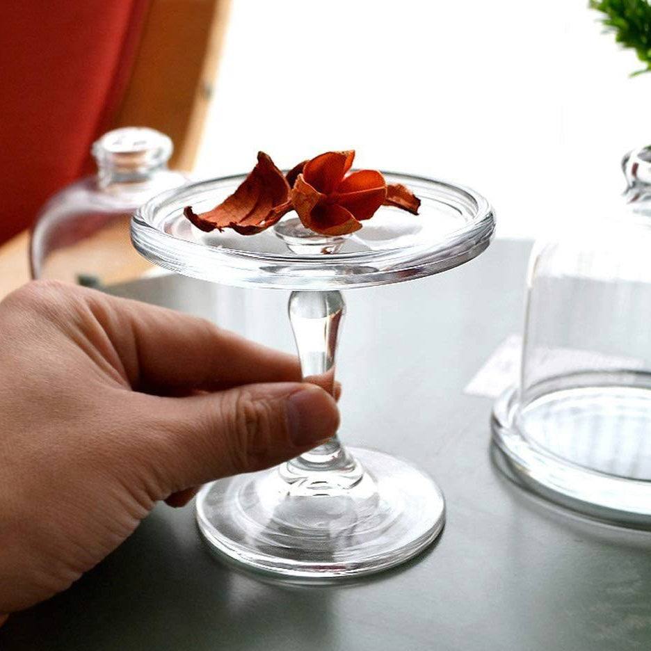 Pasabahce Midi Patisserie Footed Glass Service Plate with Dome Medium ...