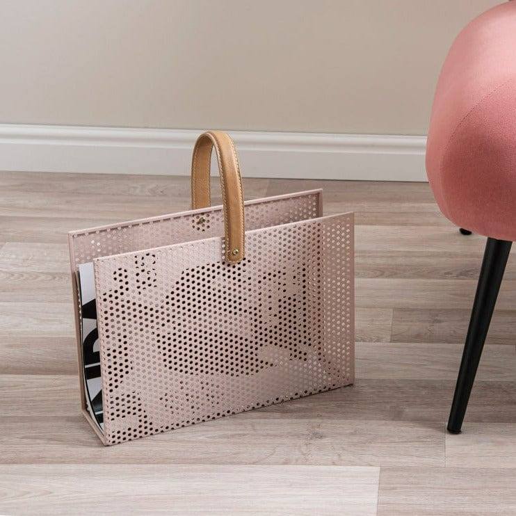 Present Time Mesh Magazine Rack - White | Modern Quests