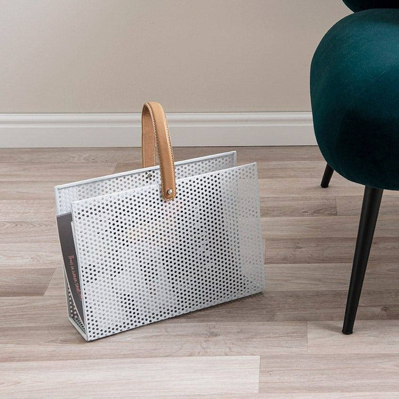 Present Time Mesh Magazine Rack - White – Modern Quests