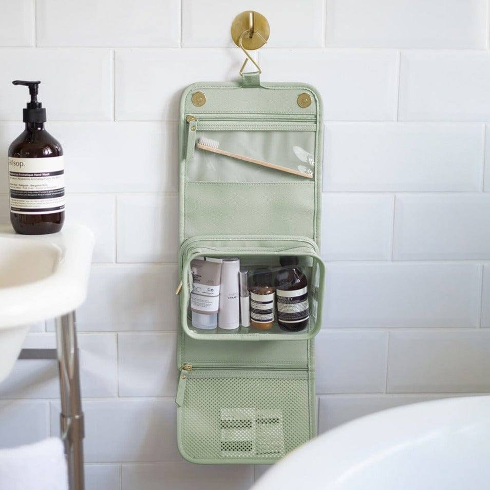 Stackers Hanging Travel Washbag - Sage Green