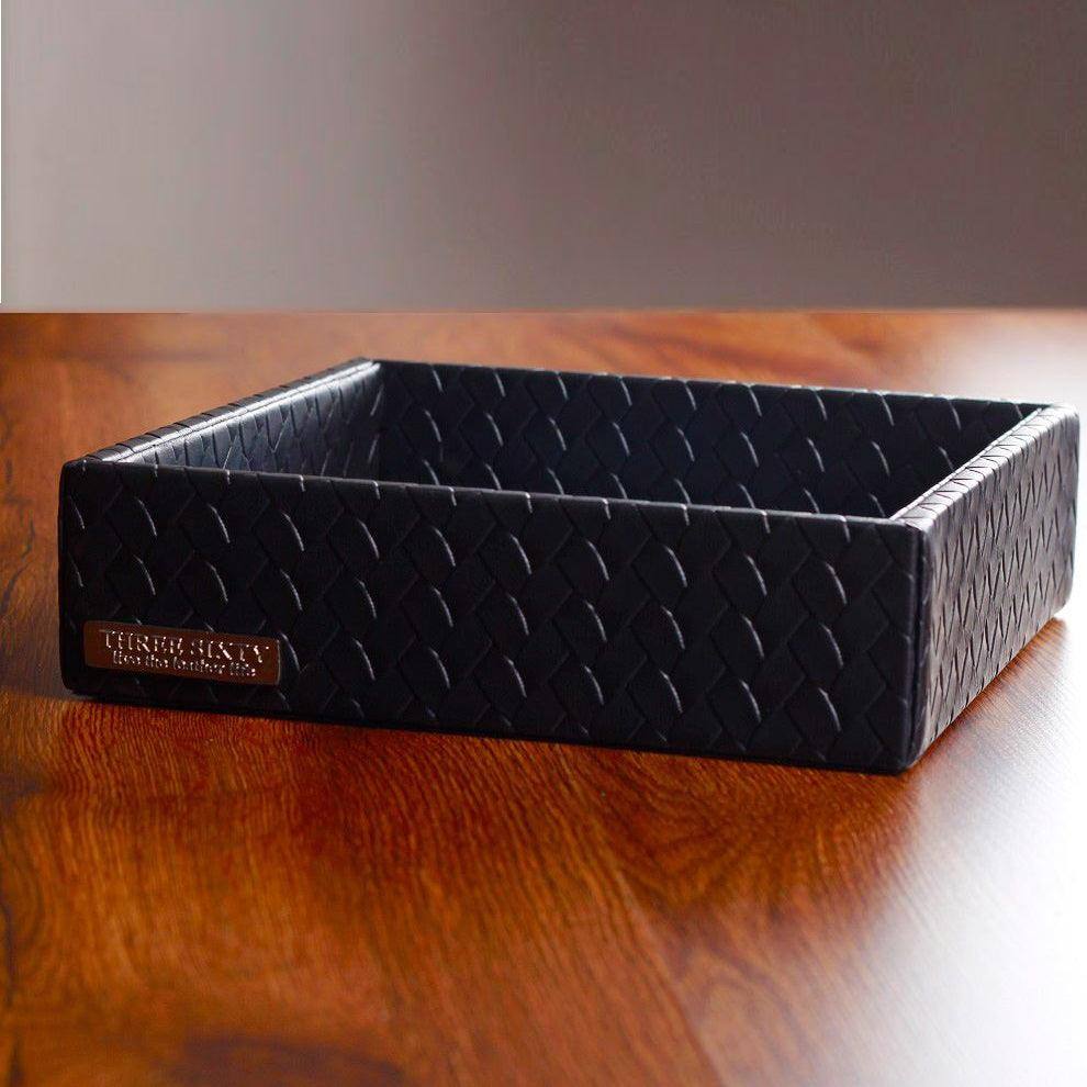 Three Sixty Entwine Valet Tray Small - Black | Modern Quests