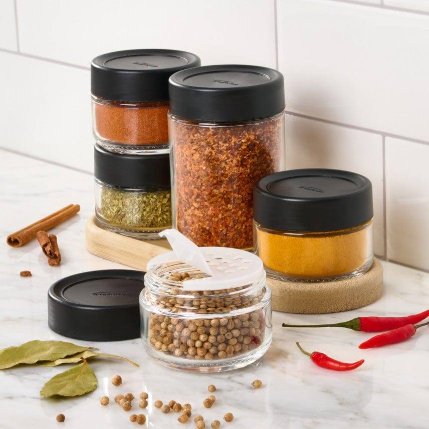 Trudeau Stackable Spice Storage Jars, Set of 5