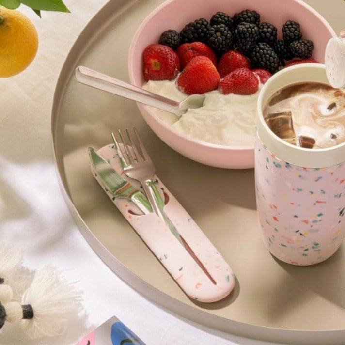 W&P Design Porter Travel Cutlery Set - Terrazzo Blush | Modern Quests